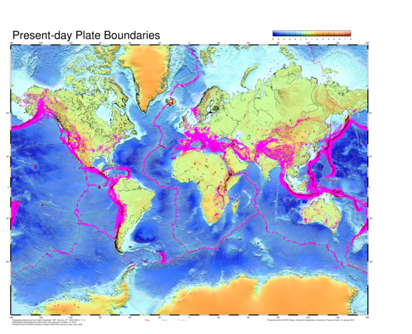 (PDF) Present-day Plate Boundaries (poster) | Lawrence Lawver ...