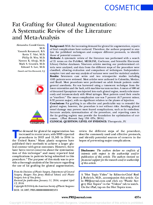(PDF) Fat Grafting for Gluteal Augmentation