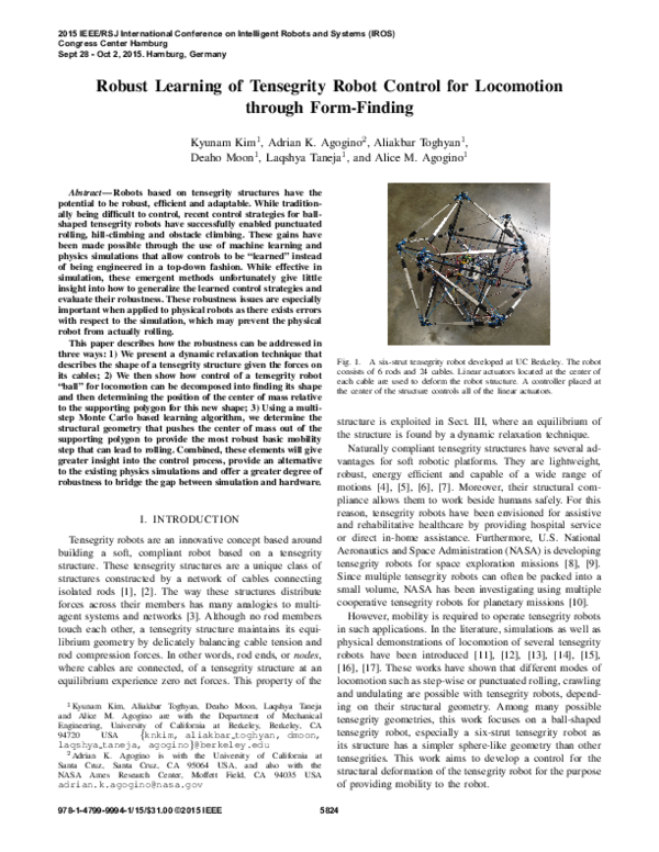 (PDF) Robust learning of tensegrity robot control for locomotion through form-finding
