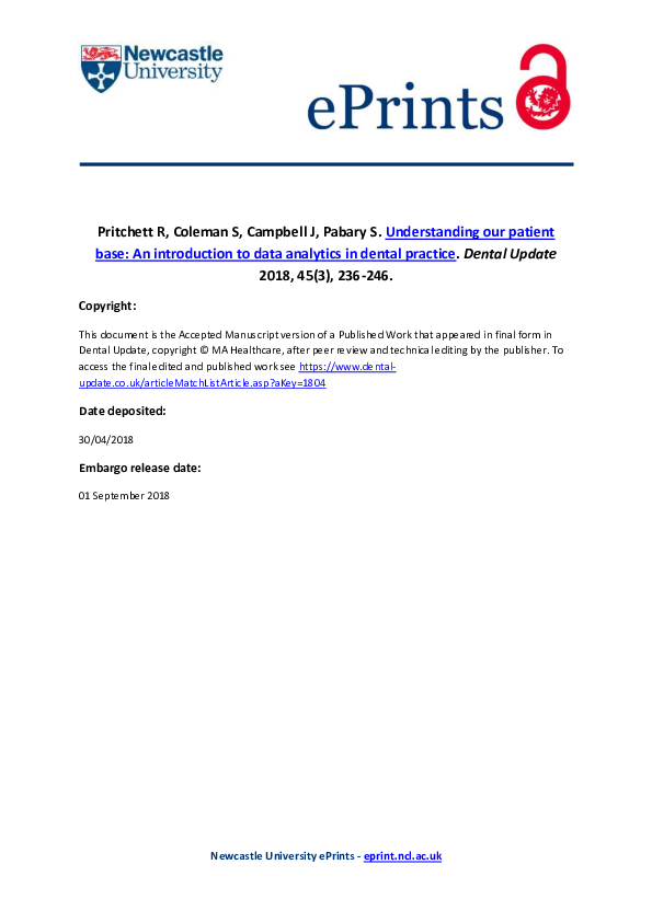 (PDF) Understanding our patient base: an introduction to data analytics ...