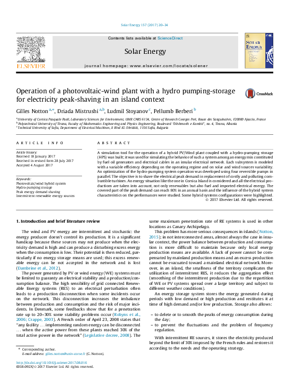 (PDF) Operation of a photovoltaic-wind plant with a hydro pumping ...