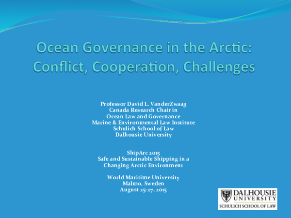(PDF) Ocean governance in the Arctic : conflict, cooperation, challenges