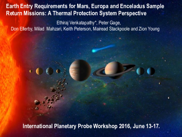 (PDF) Earth Entry Requirements for Mars, Europa and Enceladus Sample ...