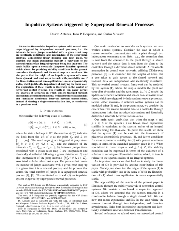 (PDF) Impulsive systems triggered by superposed renewal processes