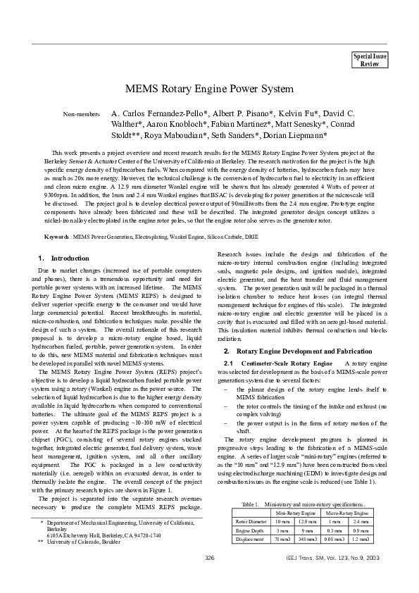 (PDF) MEMS Rotary Engine Power System
