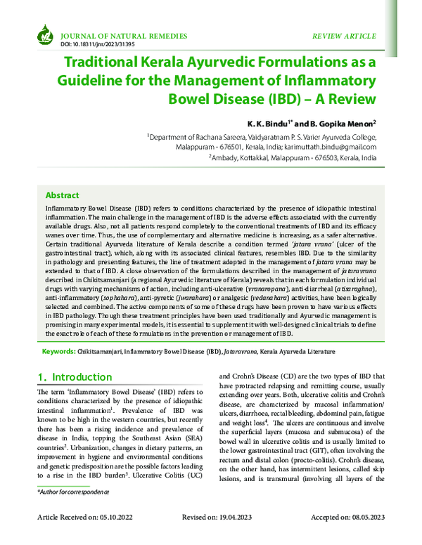 (PDF) Traditional Kerala Ayurvedic Formulations as a Guideline for the ...