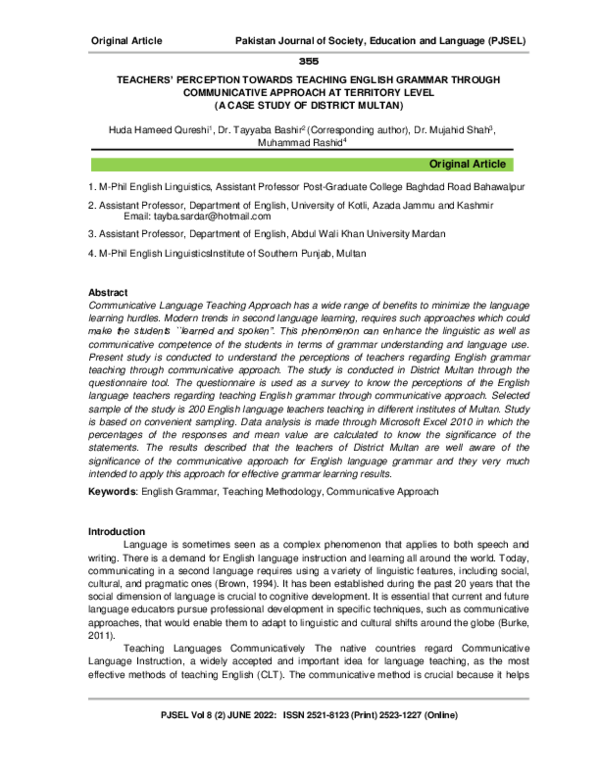 (PDF) Communicative Language teaching