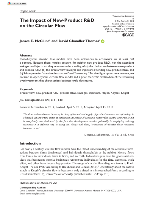 (PDF) The Impact of New-Product R&D on the Circular Flow