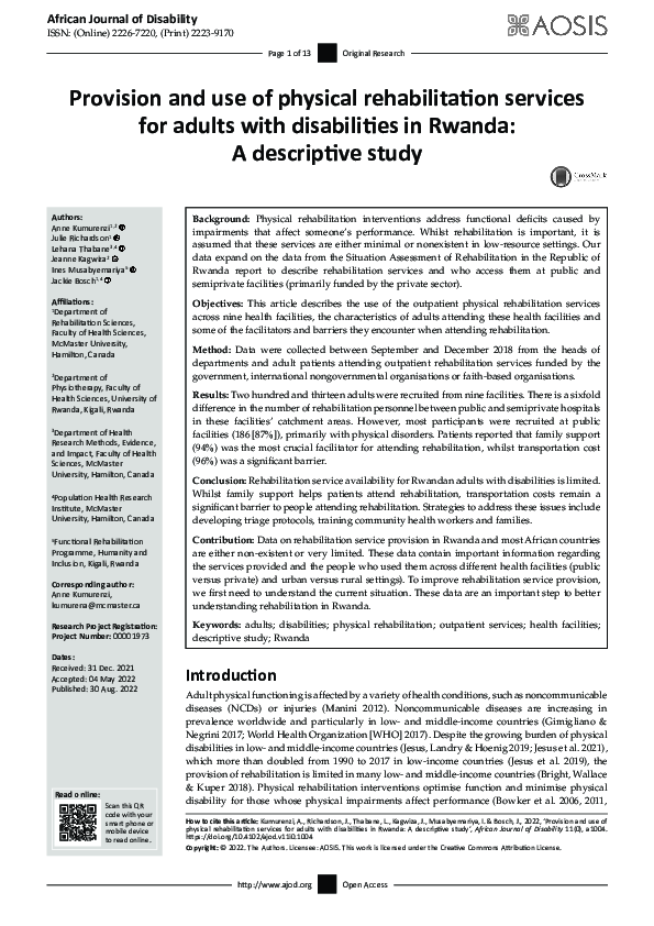 (PDF) African Journal of Disability