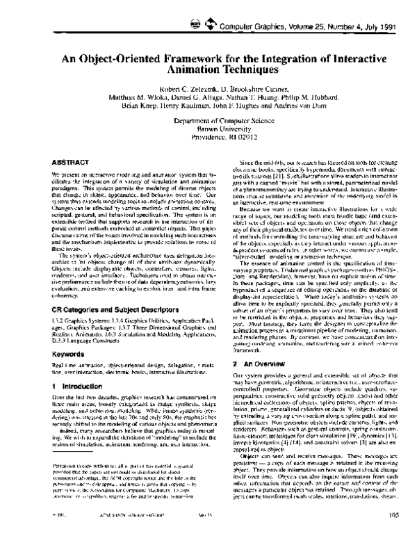 Pdf An Object Oriented Framework For The Integration Of Interactive