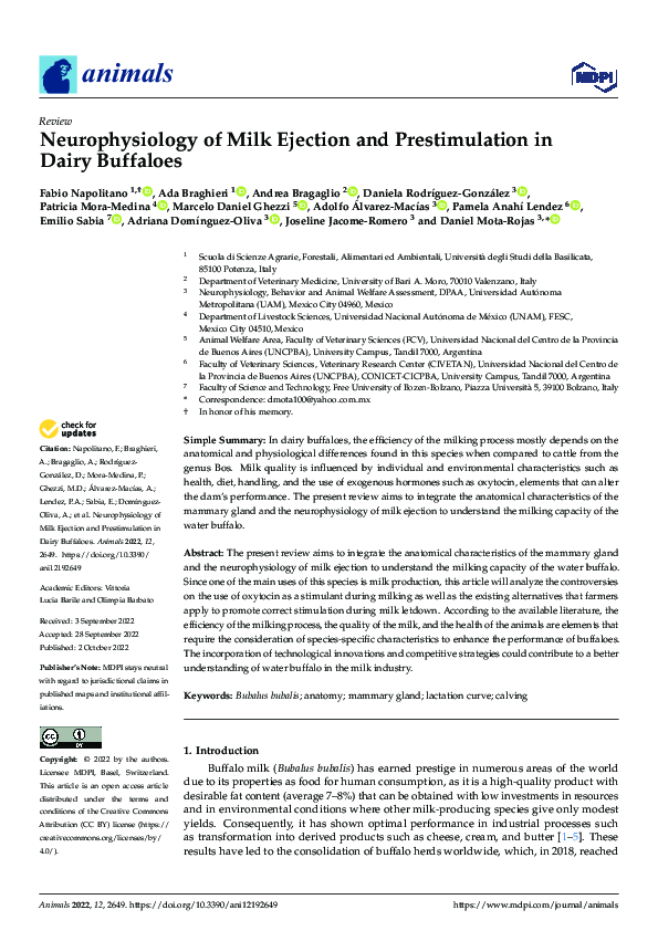 (PDF) Neurophysiology of Milk Ejection and Prestimulation in Dairy ...