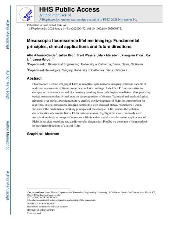 (PDF) Mesoscopic fluorescence lifetime imaging: Fundamental principles ...