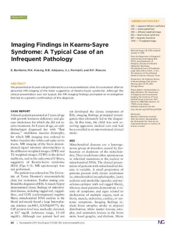 (PDF) Imaging Findings in Kearns-Sayre Syndrome: A Typical Case of an ...