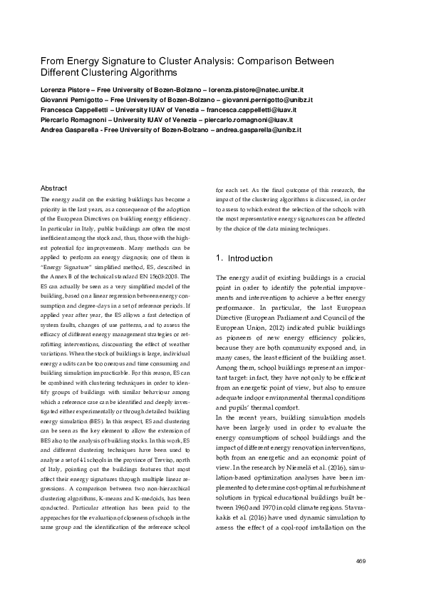 (PDF) From energy signature to cluster analysis: comparison between different clustering algorithms