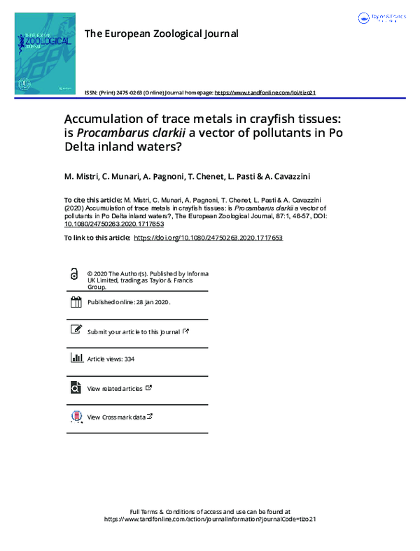 (PDF) Accumulation of trace metals in crayfish tissues: is Procambarus ...