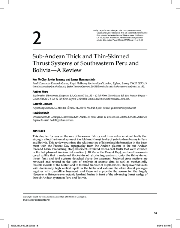 (PDF) Sub-Andean Thick and Thin-Skinned Thrust Systems of Southeastern ...