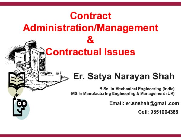 (PDF) Contract Administration/Management & Contractual Issues