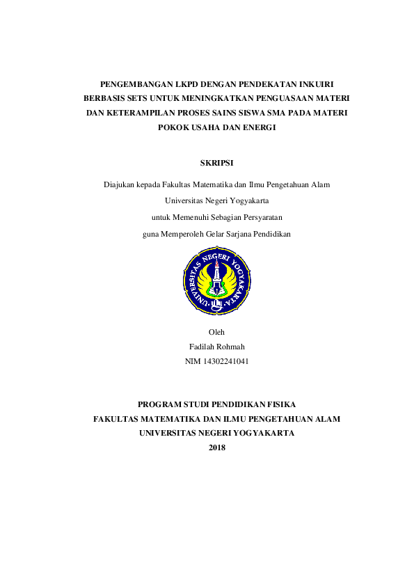 (PDF) Pengembangan LKPD Dengan Pendekatan Inkuiri Berbasis Sets Untuk Meningkatkan Penguasaan ...