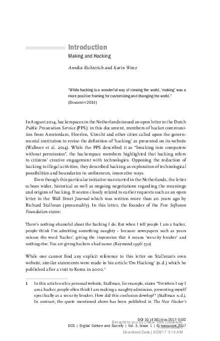 (PDF) Introduction. Making and Hacking