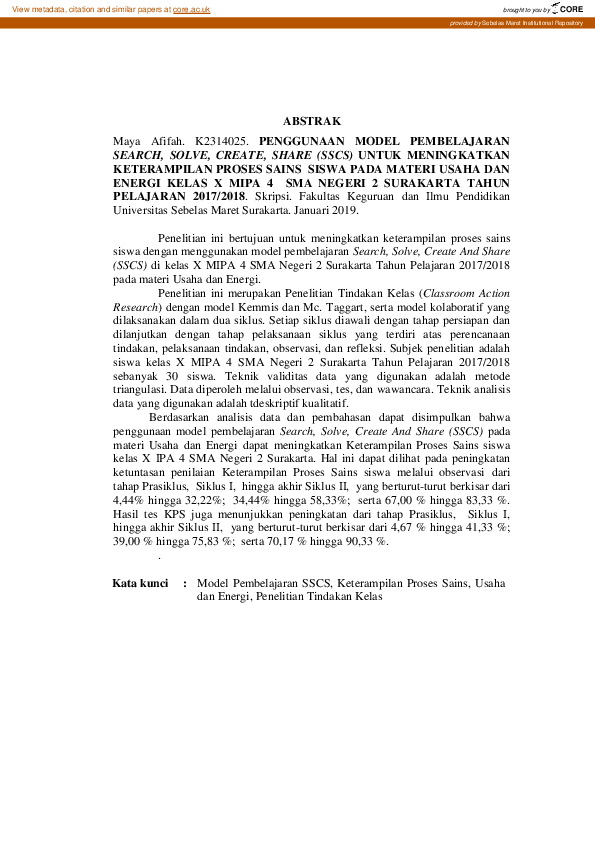 (PDF) Penggunaan Model Pembelajaran Search, Solve, Create, Share (SSCS) untuk Meningkatkan ...