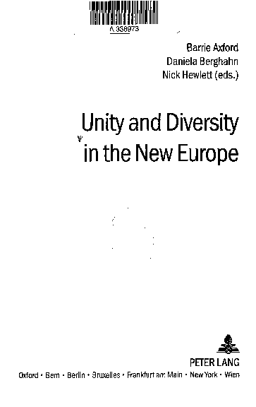 (PDF) Unity and diversity in the new Europe