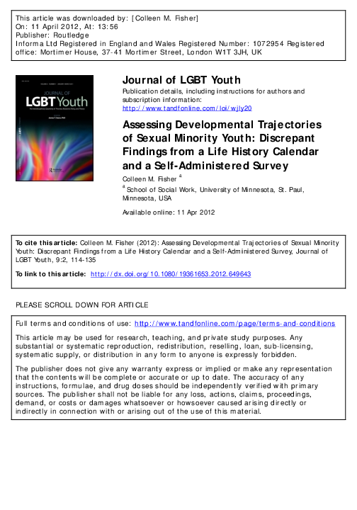 Pdf Assessing Developmental Trajectories Of Sexual Minority Youth