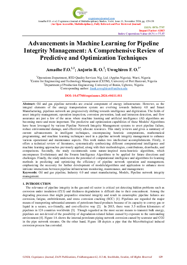 (PDF) Advancements in Machine Learning for Pipeline Integrity Management: A Comprehensive Review ...