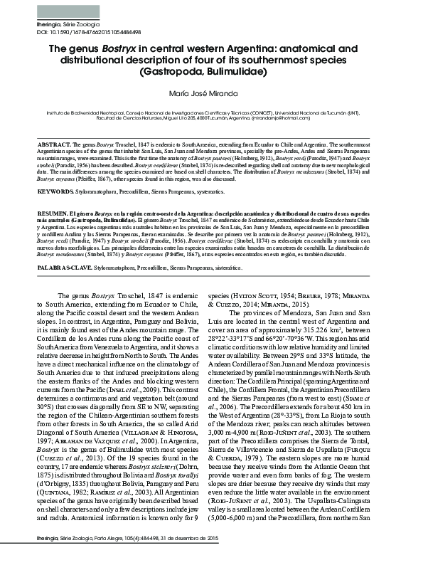 (PDF) The genus Bostryx in central western Argentina: anatomical and ...