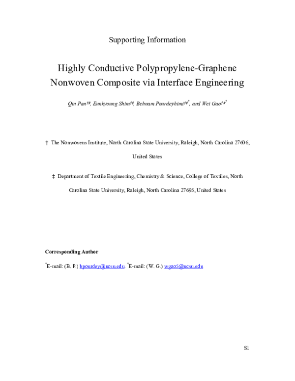 (PDF) Highly Conductive Polypropylene-Graphene Nonwoven Composite via ...