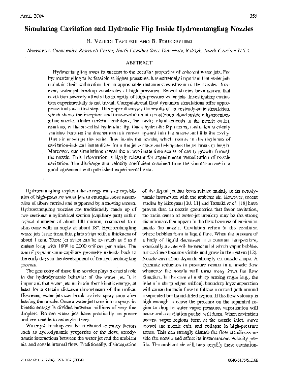 (PDF) Simulating Cavitation and Hydraulic Flip Inside Hydroentangling ...