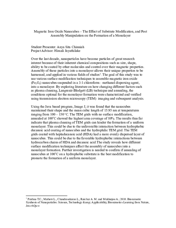 (PDF) Magnetic Iron Oxide Nanocubes – The Effect of Substrate ...