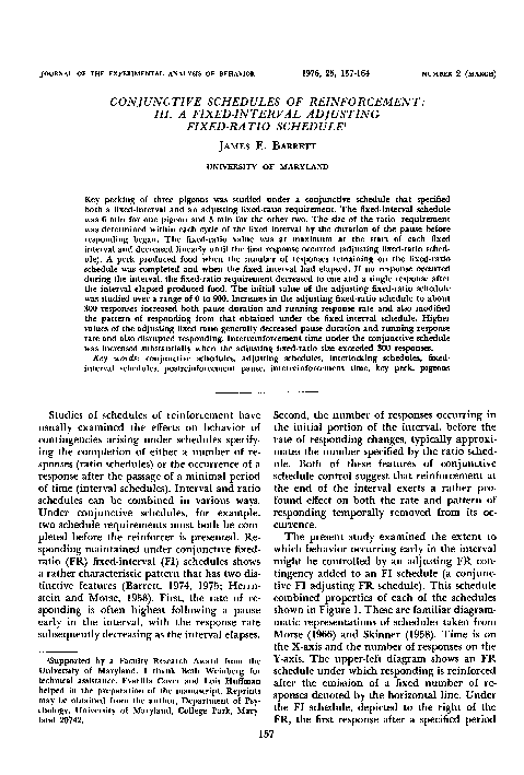 (PDF) Conjunctive schedules of reinforcement: III. A fixed-interval ...