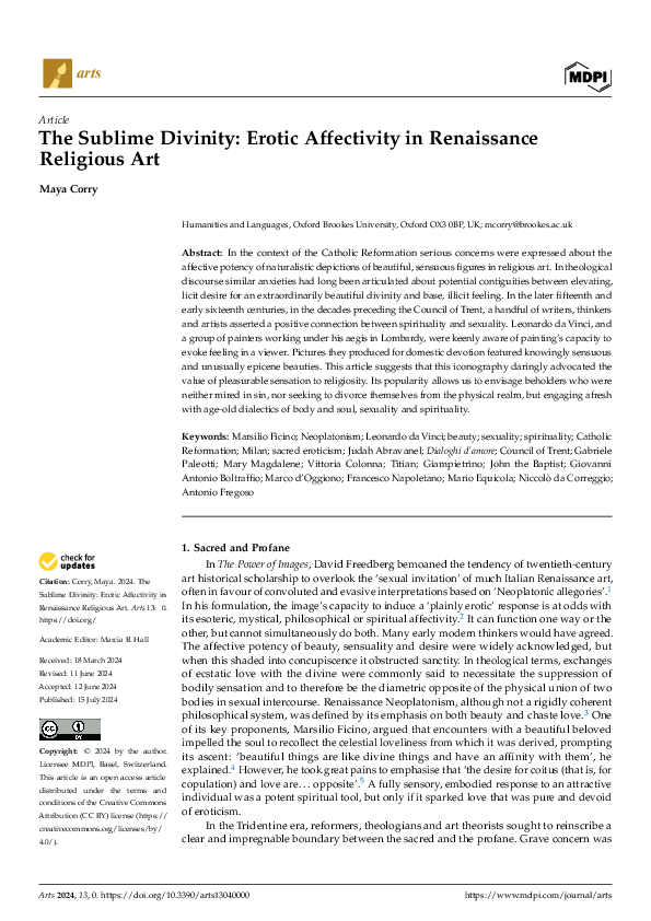 (PDF) The Sublime Divinity: Erotic Affectivity in Renaissance Religious Art