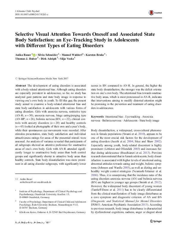 (PDF) Selective Visual Attention Towards Oneself and Associated State Body Satisfaction: an Eye ...