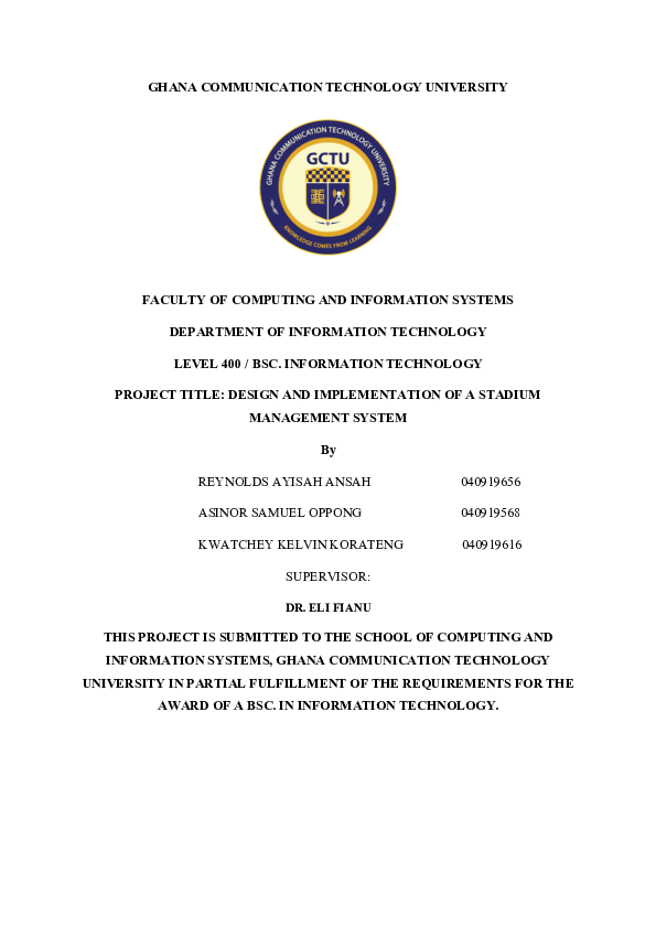 (PDF) Stadium Management System