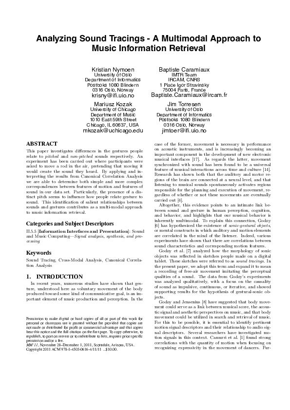 (PDF) Analyzing sound tracings