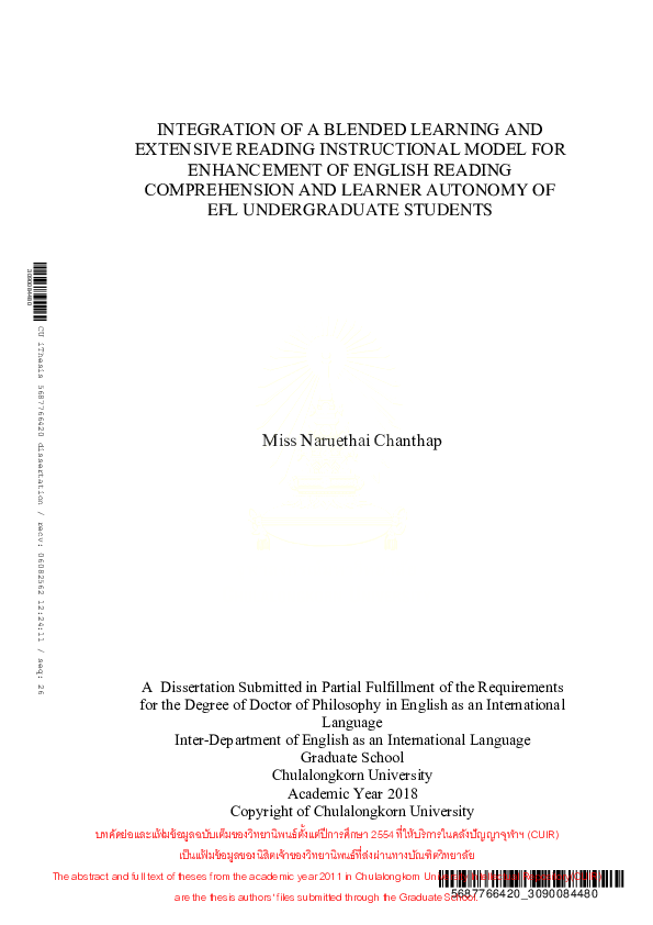 (PDF) Integration of a blended learning and extensive reading ...