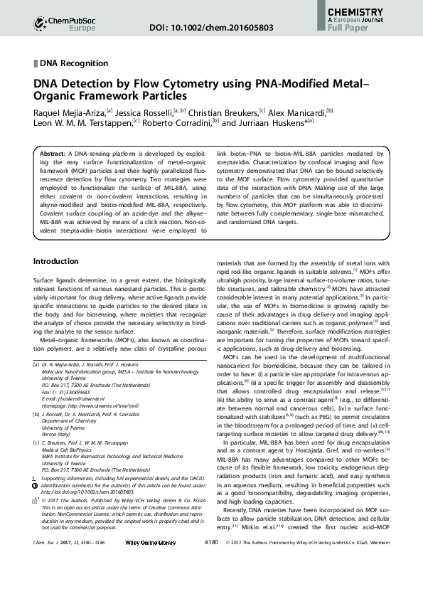 (PDF) DNA Detection by Flow Cytometry using PNA-Modified Metal-Organic ...