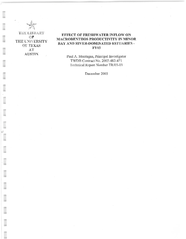 (PDF) Effect of freshwater inflow on macrobenthos productivity in minor ...