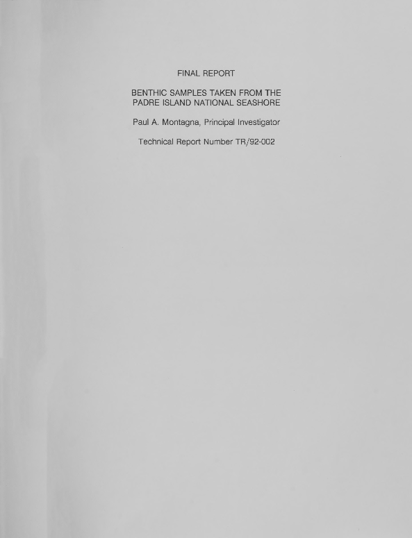(PDF) Benthic samples taken from the Padre Island National Seashore ...