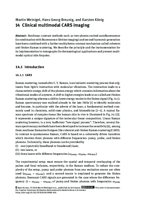 (PDF) 14 Clinical multimodal CARS imaging