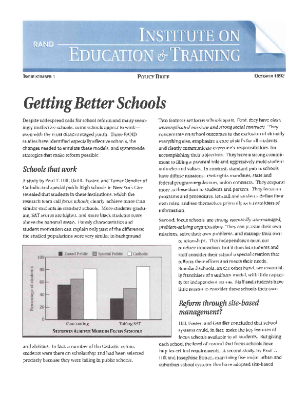 (PDF) Getting Better Schools