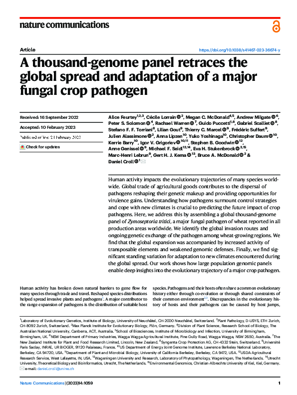 (PDF) A thousand-genome panel retraces the global spread and adaptation ...