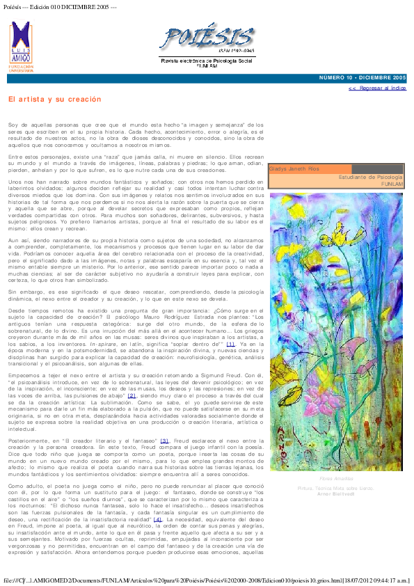 (PDF) El artista y su creación | GLADYS JANETH RIOS PALACIO - Academia.edu