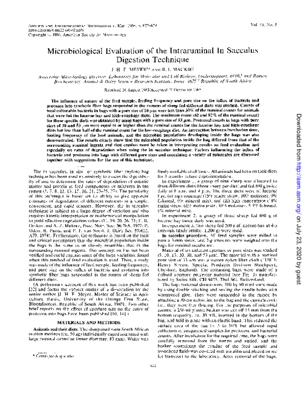 (PDF) Microbiological evaluation of the intraruminal in sacculus ...