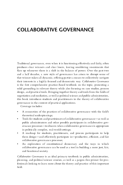 (PDF) Collaborative Governance