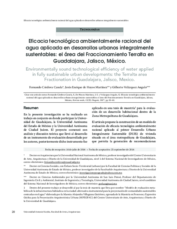 Pdf Eficacia Tecnológica Ambientalmente Racional Del Agua Aplicada En
