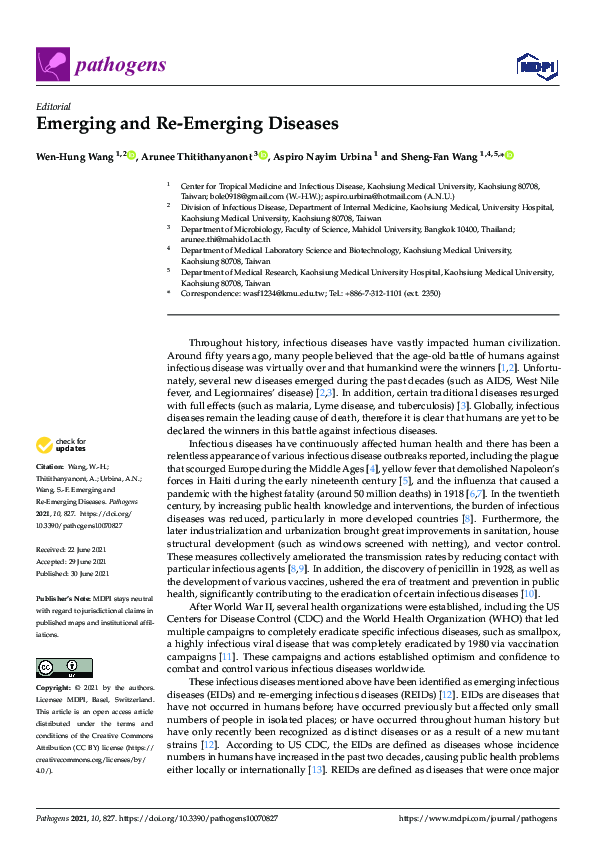 (PDF) Emerging and Re-Emerging Diseases