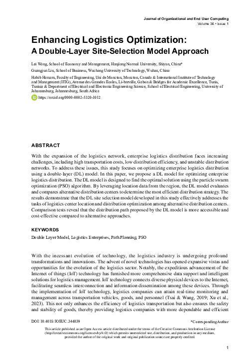 (PDF) Enhancing Logistics Optimization