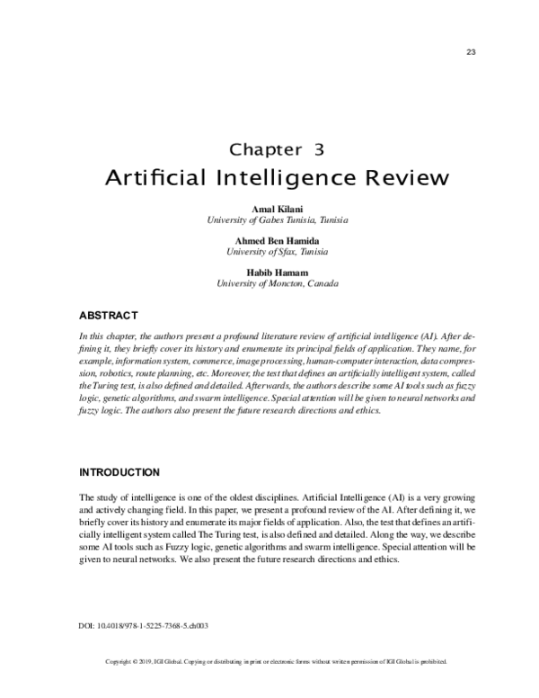 (PDF) Artificial Intelligence Review